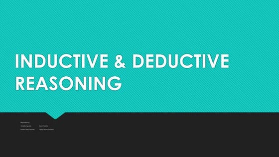 1.3.1 Inductive and Deductive Reasoning | PDF
