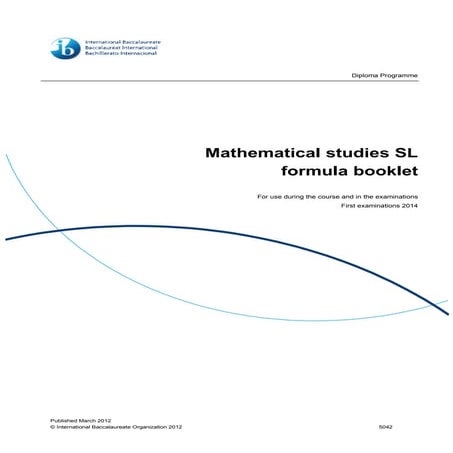 Math studies formula booklet | PDF