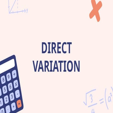 Identifying Direct Variations, indirect variations | PPT