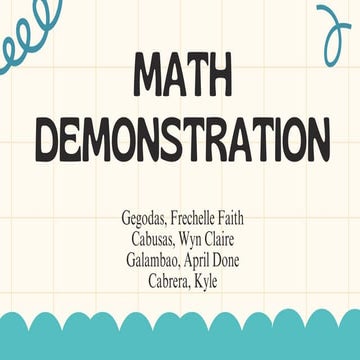 math. demo presentation for beed education | PDF