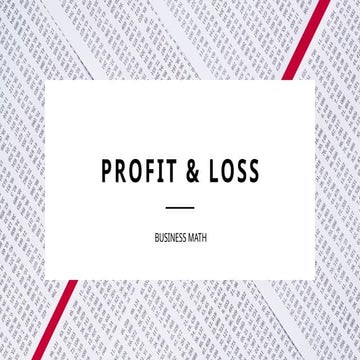 PROFIT AND LOSS | PPTX