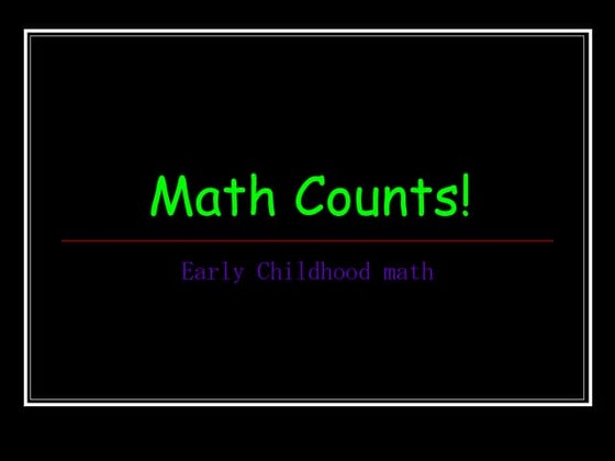 Early Childhood Math Examples - Sybilla Beckmann | PPT