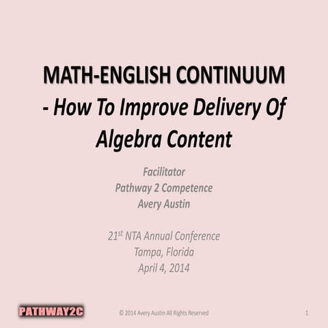 Math-English Continuum - How To Improve Delivery of Algebra Content | PPTX