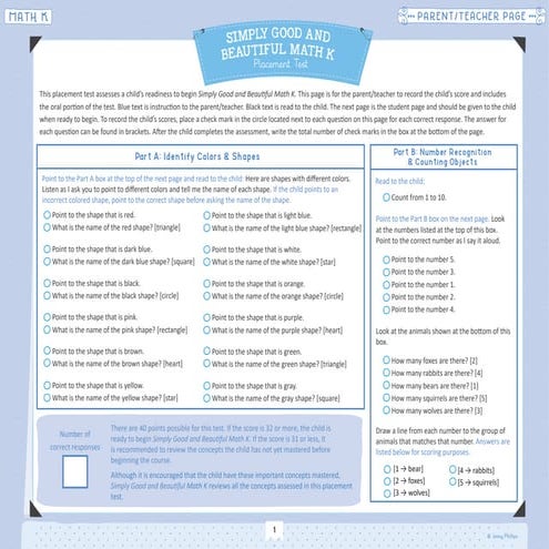 Math-K-8-Placement book exercises and texts | PPT