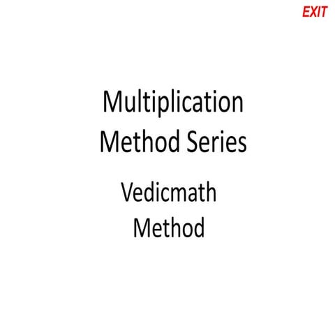 Math Method Series ( Vedic Math ) Multiplication Closer To 100 | PPT