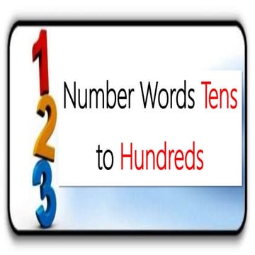 Number Words Tens to Hundreds | PPTX