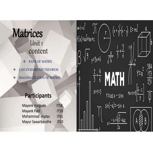 This a math presentation in engineering Matrix | PPT