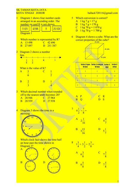 Year 5 mathematics exercises | PDF