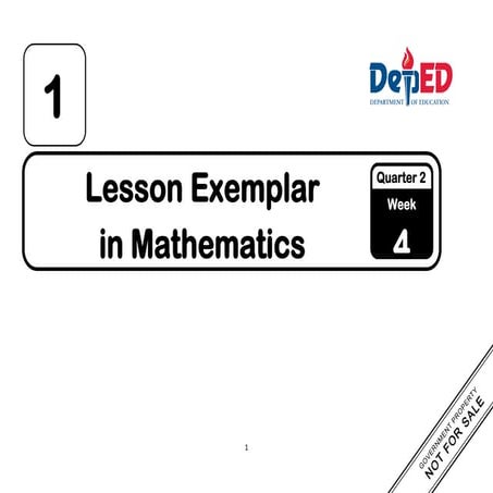 Math 1 Exemplar in Grade 1 Mathematics 1 | PDF