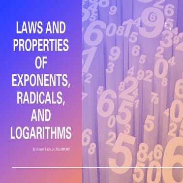 Math101 laws and properties of exponents, radicals, and logarithm | PDF