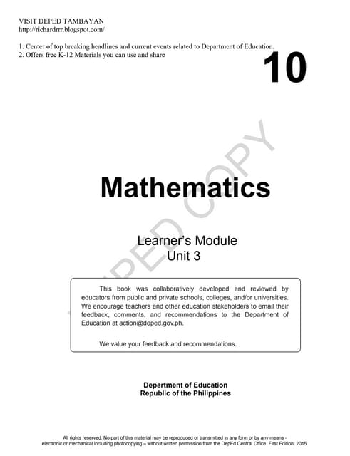 SHS MATH QUIZ | PDF