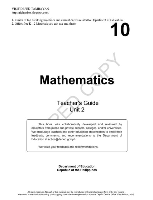 Grade 10 Math - Second Quarter Summative Test | PDF