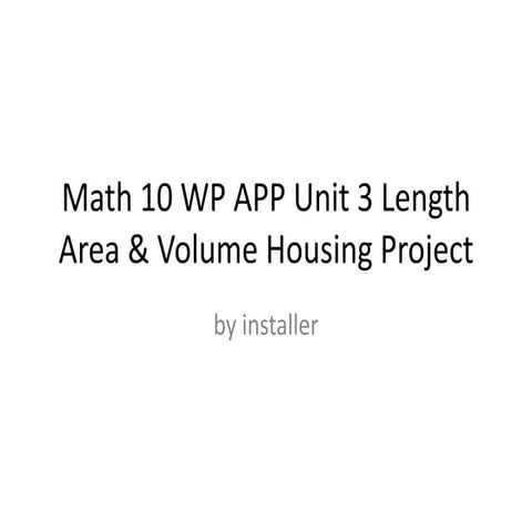 Math 10 wp app unit 3 length area | PPTX