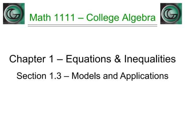 Math 1111 Fall 2011 Section 1 3 Slides Pptx Physics Science