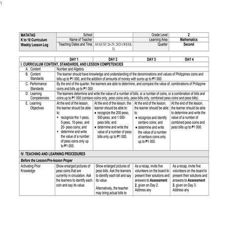 Philippine Bills and Coins Grade 1 mathematics | PPTX