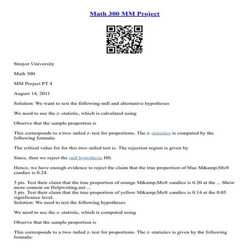 m&m Statistics | PPTX