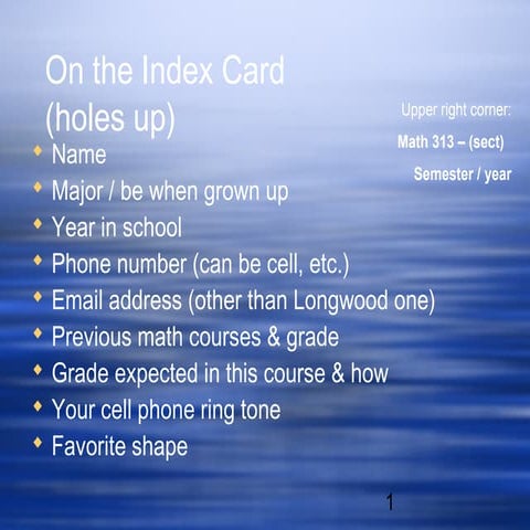 Introduction to Geometry & Measurement, Math 313 | PPT