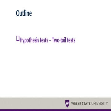 Test of Hypothesis using one tail test in Data Analysis | PPTX