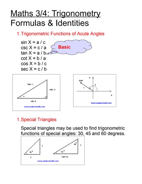 Trigonometric identities | PPT
