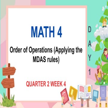 GMDAS Math Presentation in Pink Blue Yellow and Purple Cute Window ...