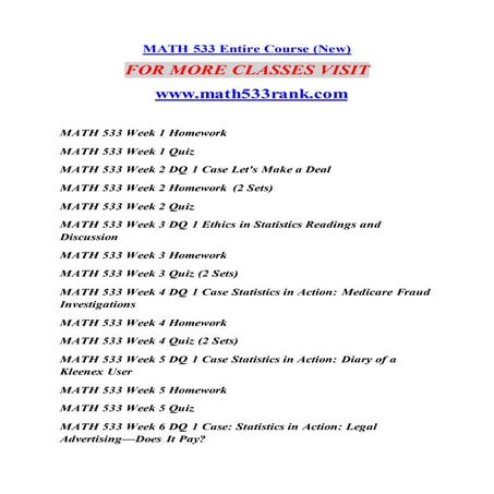 MATH 533 RANK Redefined Education--math533rank.com
