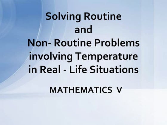 Lesson 96 Identifying Routine And Non Routine Problem Solving Of 3569