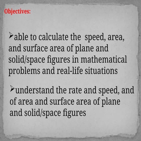 MATH 6 PPT Q3 - Calculate The Speed, Area, And Surface Area Of Plane ...