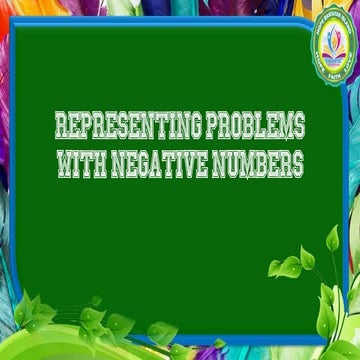 Math 7 lesson 10 representing problems with negative numbers | PDF