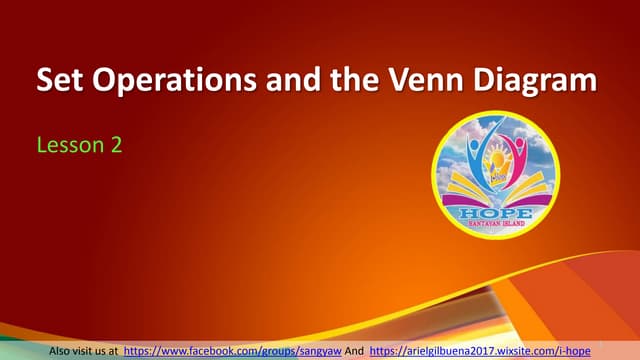 Math 7 Lesson 2 Set Operations And The Venn Diagram Pptx