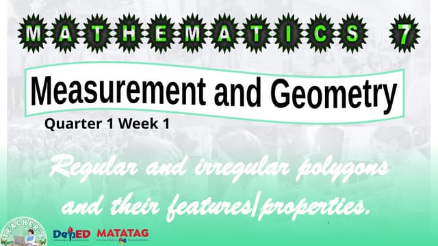 Week 1 FOR MATHEMATICS 7 MATATAG CURRICULUM | PPTX | Drawing and Sketching | Arts and Crafts