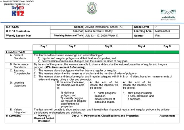 Detailed Lesson Plan in Math Grade 4 MATATAG Curriculum | PPTX