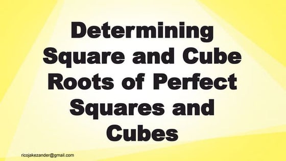 Square Roots And Perfect Squares | PPT