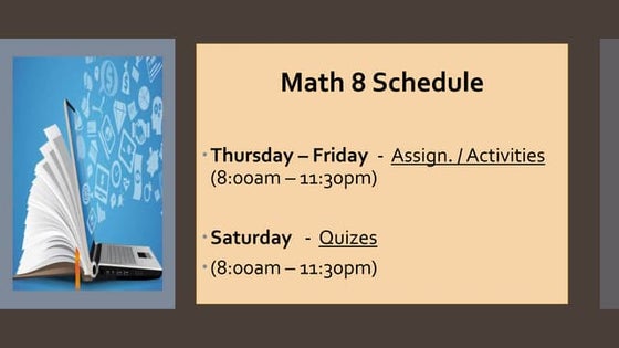 Math, sci, esp schedule | PPT
