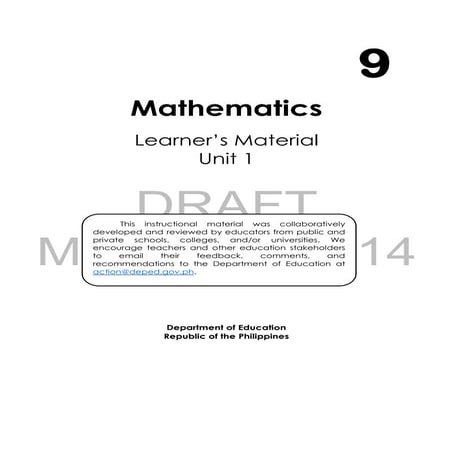 Math 9 (module 1 & 2) | PDF