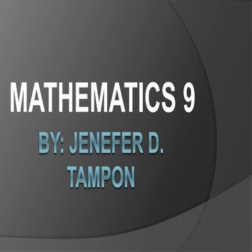 Mathematics Grade 9 - Third Quarter.pptx | Physics | Science
