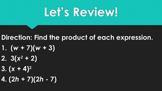 Math 9 Week 1 1 Introduction To Quadratic Equations Pptx