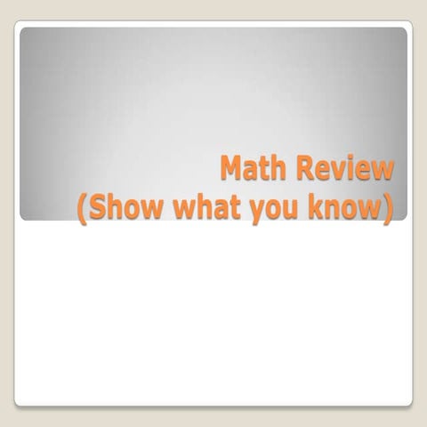 Math acp review powerpoint 5th grade | PPT