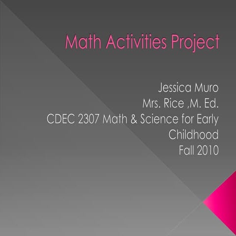Math activities for pre school | PPTX