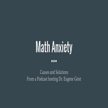 Math Anxiety | PPT