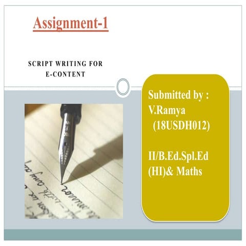 Script writing for e-content | PPTX