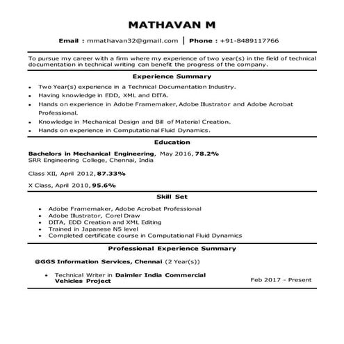 Mathavan cv | PDF