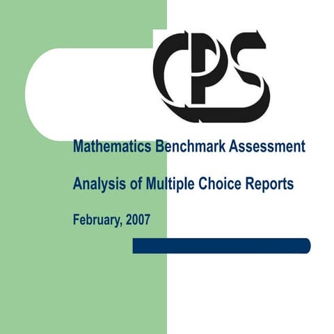 CMSI Math Benchmark Assessments MC Analysis | PPT