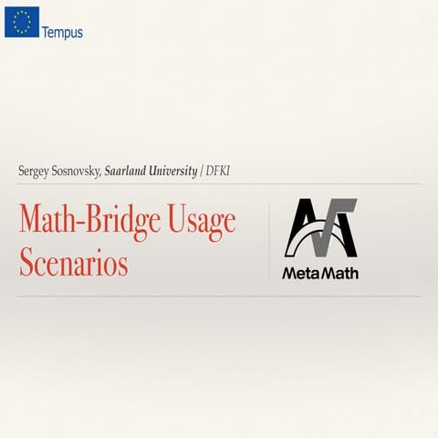 Math bridge Usage Scenarios | PPT