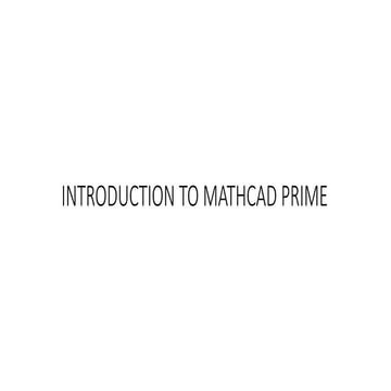 Mathcad Prime presentation slides introduction | PPTX
