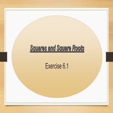 Math Chapter - 6 Squares And square root exercise - 6.1 | PPTX