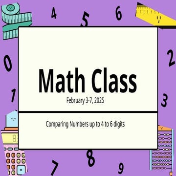 'Comparing Numbers up to 4 to 6 digits.' | PPT