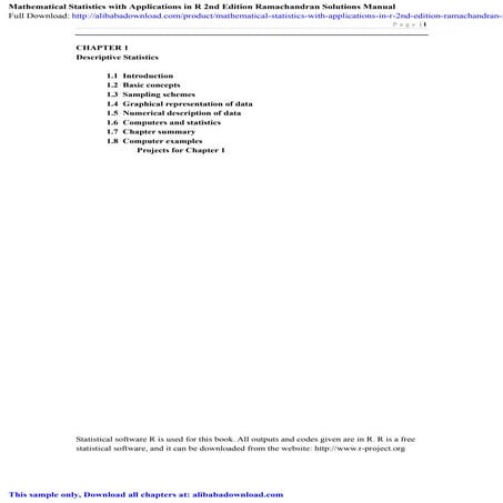 Mathematical Statistics with Applications in R 2nd Edition Ramachandran ...