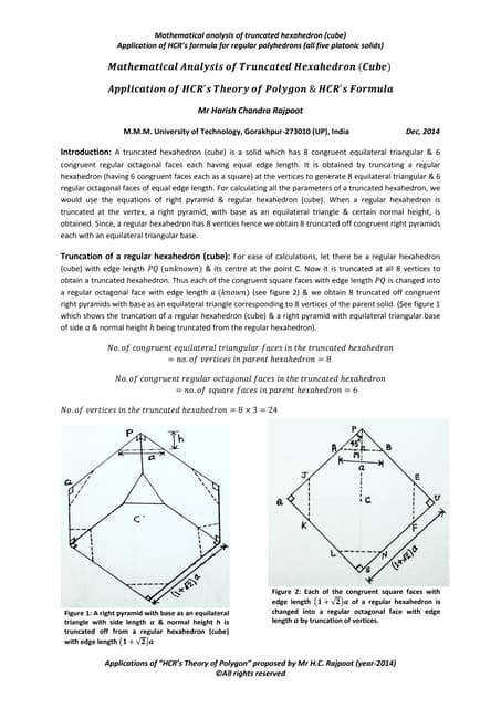 Mathematical analysis of cuboctahedron/Archimedean solid by HCR | PDF
