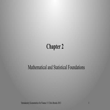 Mathematical And Statistical Foundations Pptx