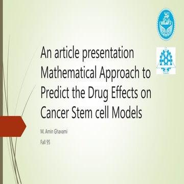 Mathematical approach to predict the drug effects on cancer stem cell ...